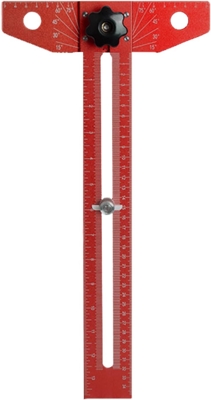 Woodworking Scriber Marking Line Ruler with Adjustable Angles T Square ...
