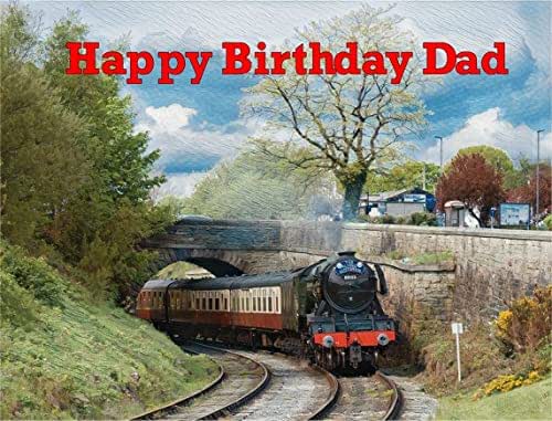 Happy Birthday Dad Steam Trains Card A5 : Amazon.co.uk: Stationery ...