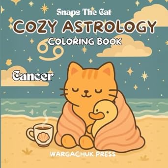 Amazon.com: Snaps The Cat Cozy Astrology Cancer Season Coloring Book ...
