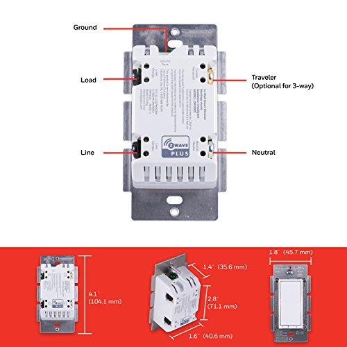 Honeywell UltraPro Z-Wave Plus Smart Light Dimmer Switch 2-pack ...