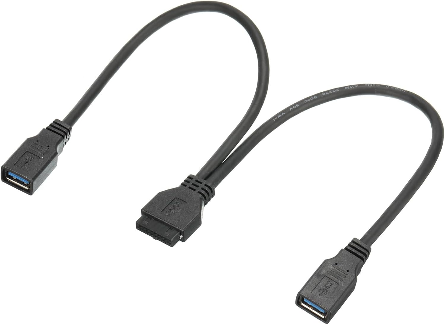 sourcing map USB 3.0 Female to 20 Pin Female Dual Port Splitter Cable ...