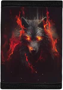 Amazon.com: NAYINLAN Blue Ice Fire Wolf Fox Printed Small Trifold ...