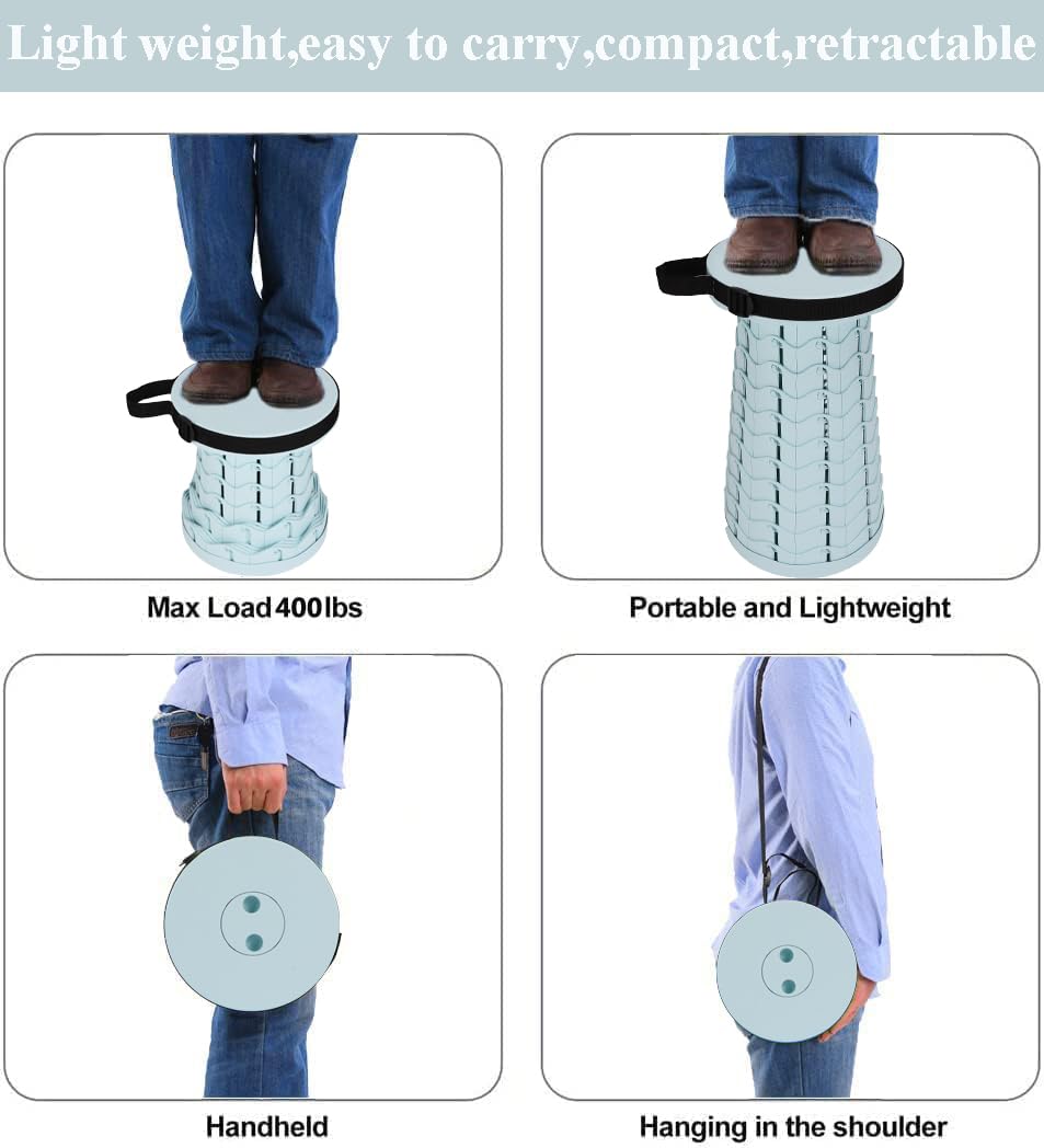 Snapklik.com : Upgraded Collapsible Stool, 400lbs Max Weight ...