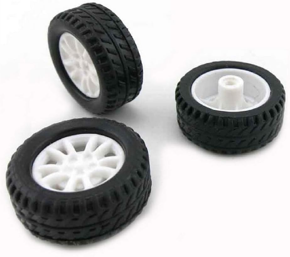 Amazon.com: 10pcs Toy Car Wheels 20mm Rubber Tire for DIY Model ...