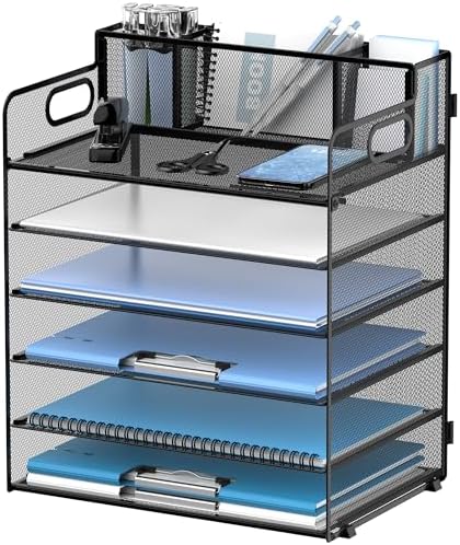 Amazon.com: JMHUD 6-Tier Paper Letter Tray Organizer with Pen Holder ...