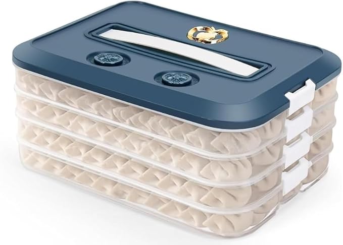 Amazon.com: Qivine Dumpling Storage Box,4 Layer Dumpling Keeper Food ...