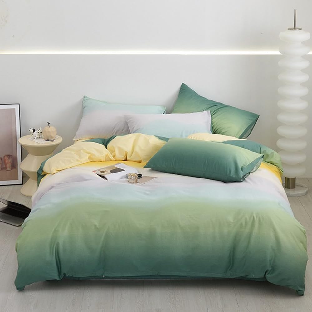 Amazon.com: Wellboo Grass Green Gradient Comforter Sets Full Solid Sage ...