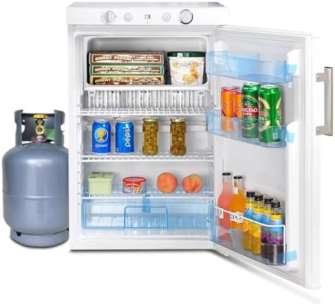 SMETA RV Propane Fridge Refrigerator with Freezer 3.5 Cu.Ft, 12V/110V ...