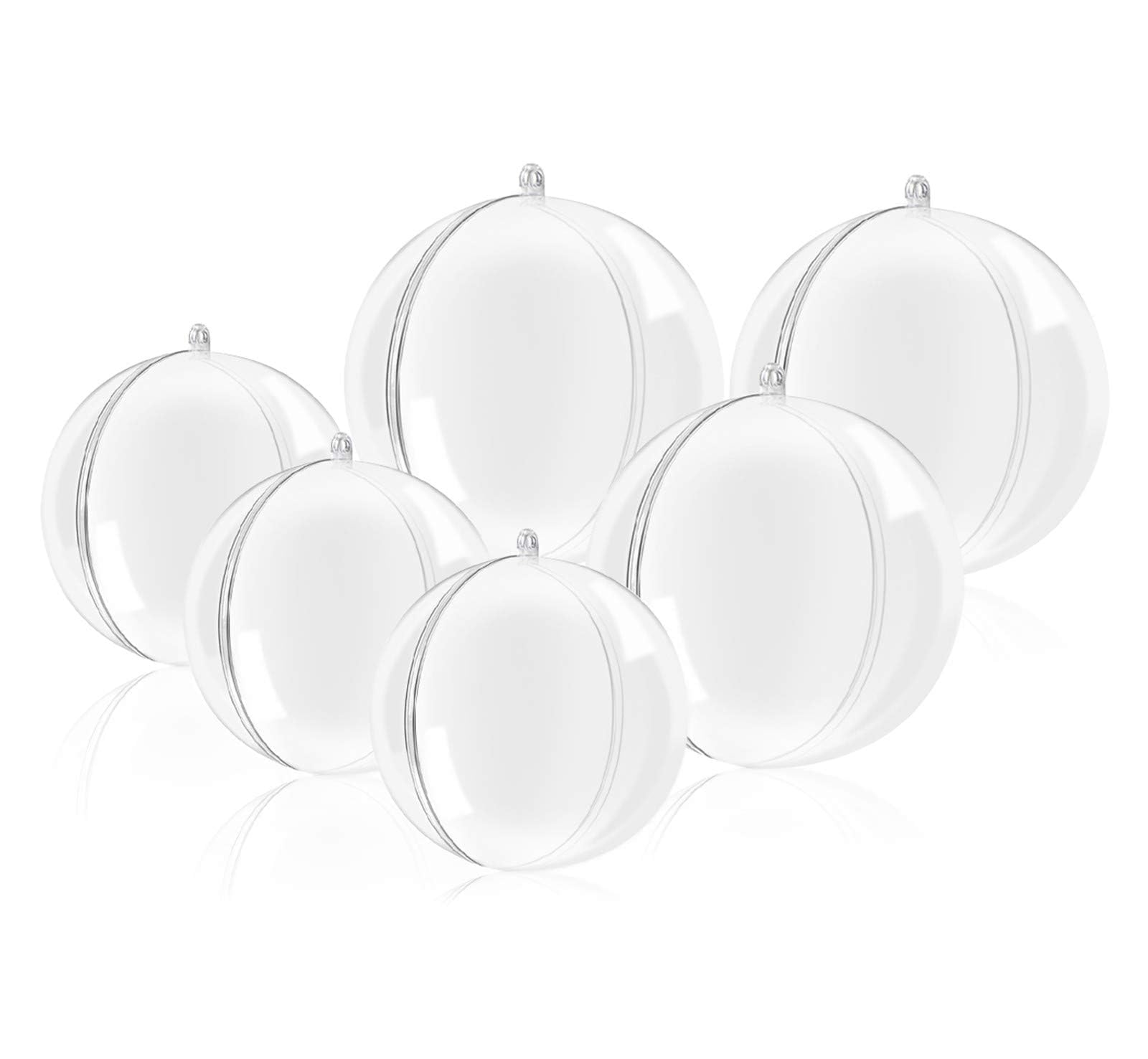 ilauke Clear Plastic Baubles for Crafting 20Pcs, 8cm&10cm Clear ...
