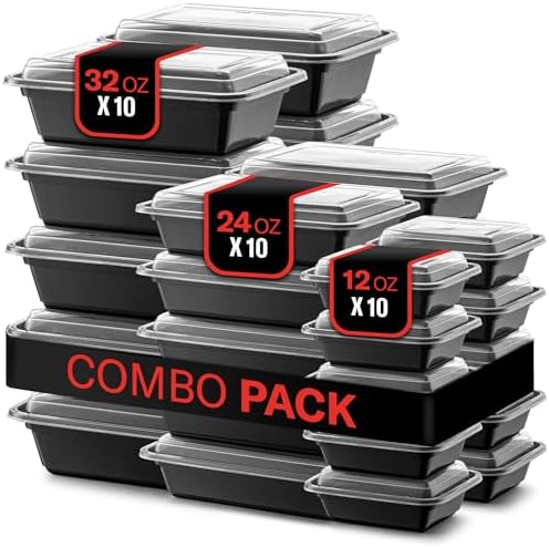 Amazon.com: PROMOZE 30-Pack Combo Set - Meal Prep Containers - Reusable ...