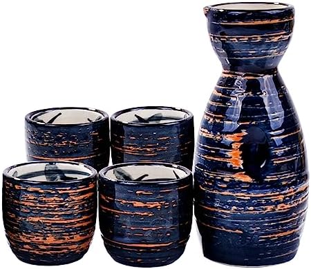 Amazon.com | Japanese Sake Set Ceramic Sake Pot and Sake Cups (XJ ...