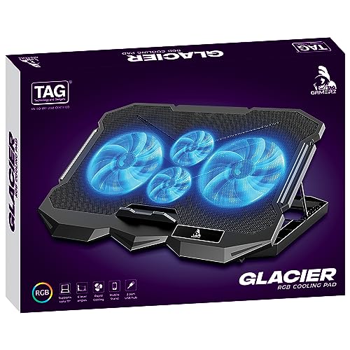 TAG GAMERZ USB Cooling Pad Glacier, Portable Slim Quiet USB Powered ...