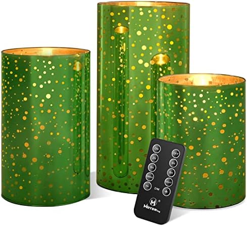 Amazon.com: GenSwin Green Glass Battery Operated Flameless Led Candles ...