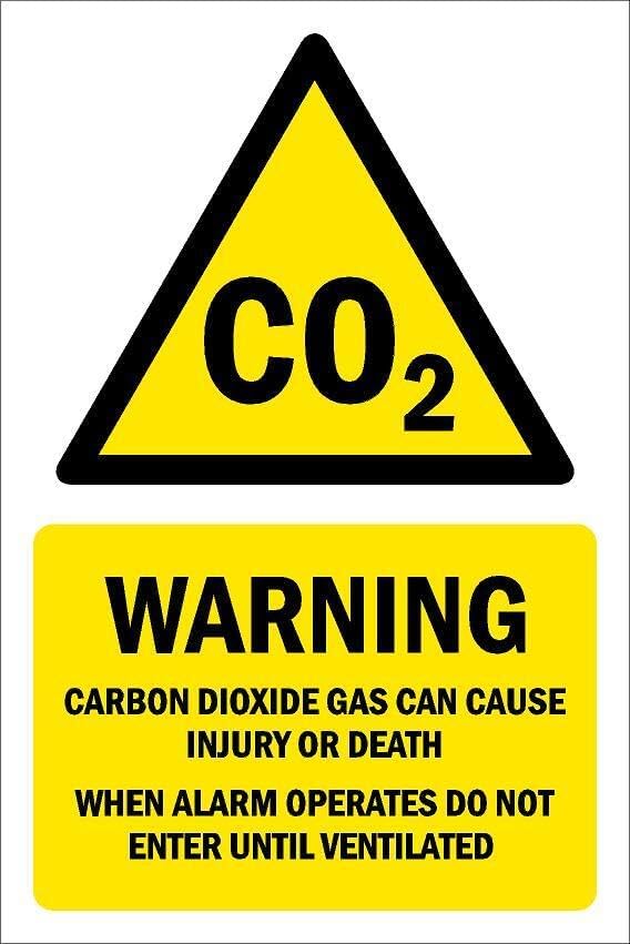 Carbon Dioxide gas can cause injury or death, when alarm operates do ...