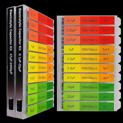 Snapklik.com : 01uF2200uF Capacitors 20 Value 304pcs Individual Box Lid ...