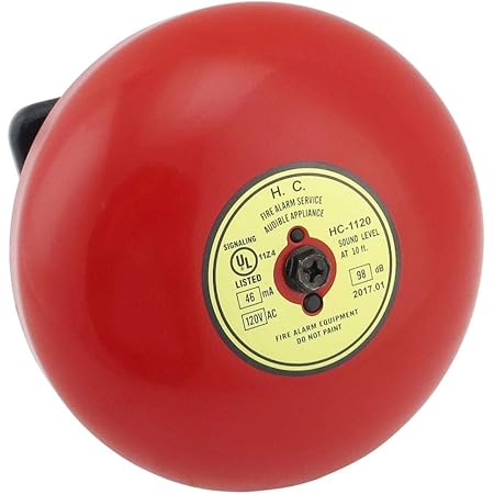 Red Fire Alarm Bell 6 Inch 120 Volt - Household Alarms And Detectors ...