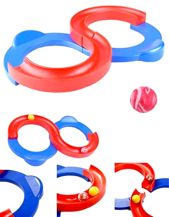 8 Shape Infinity Loop Interaction Creative Track Toy with 2 Bouncing ...