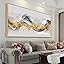 Amazon.com: Wall Art Modern light Luxury Abstract Gold ink Landscape Canvas Wall Art for Living ...