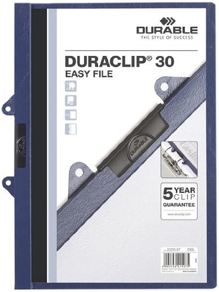 Durable DuraClip 222907 Easy Clip File for 1-30 Sheets A4 - Dark Blue ...