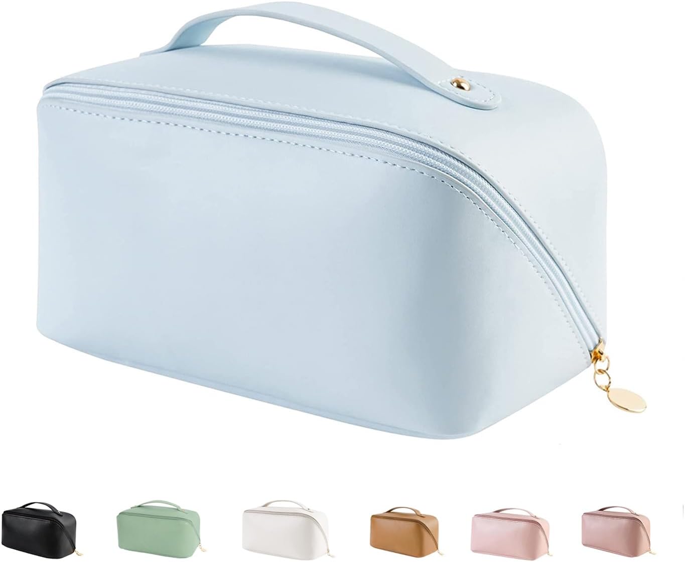 Cosmetic Bag, Large Capacity PU Waterproof Storage Makeup Bag ...