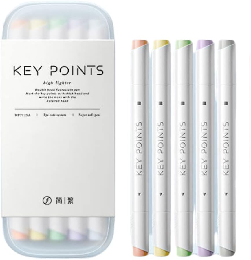 Amazon.com : Dual-Tip Highlighters, Free Pencil Case, Chisel Tip ...
