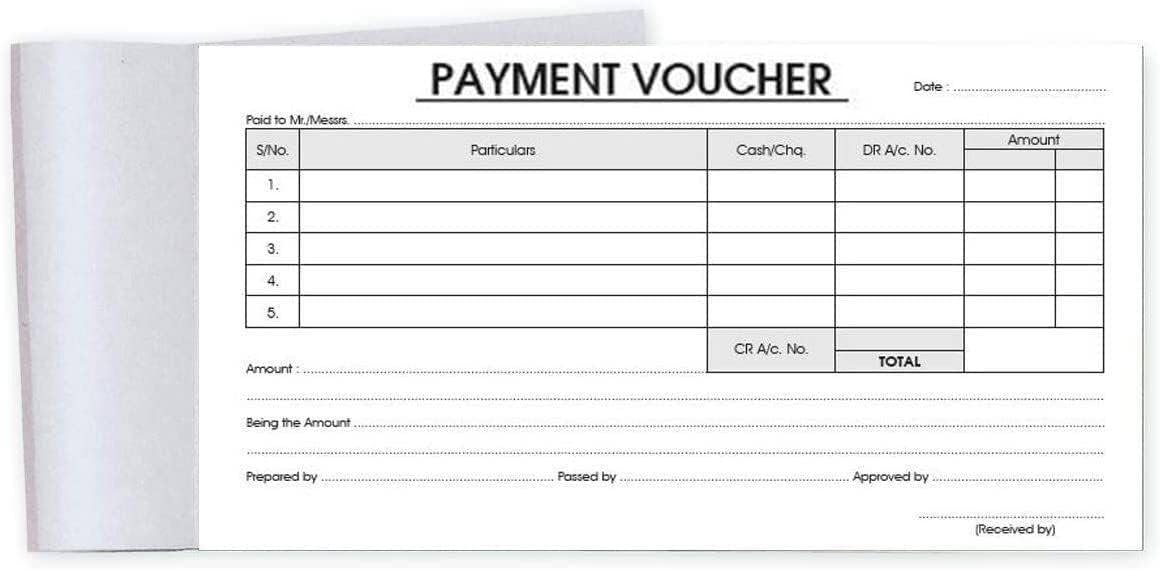 MARKQ Payment Voucher Book, 50 Sheets, For Shops Small Business ...