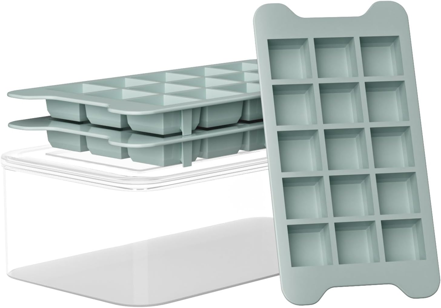 Amazon.com: Ice Cube Tray for Freezer with Bin: Easy Release Ice Cube ...