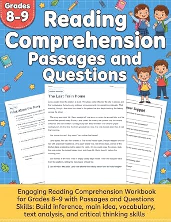Reading Comprehension Passages and Questions Grades 8-9: Engaging ...