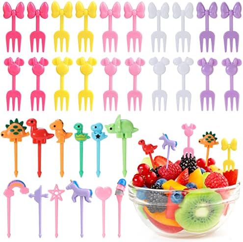 Amazon.com | 32Pcs Food Picks for Kids, Cute Cartoon Mickey Unicorn ...