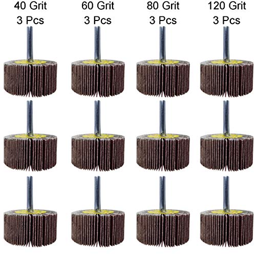 Snapklik.com : 12 Pcs 2X 1 X1/4 Flap Wheels Set 3 Pcs Of Each 40 60 80 ...