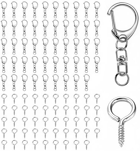 Amazon.co.jp: [RISOUHE] Key Chain Metal Fittings, Key Chain Parts, 100 ...