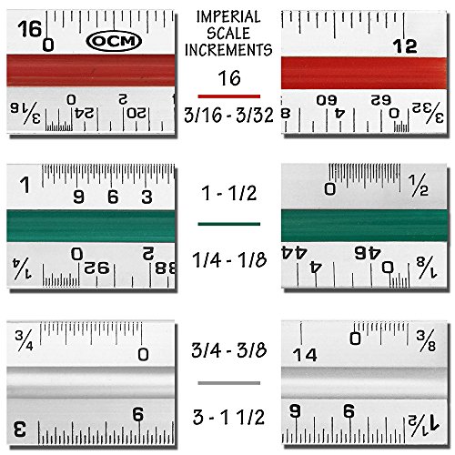 OCM 1 Triangular Architect Scale Ruler (Professional Grade Solid ...