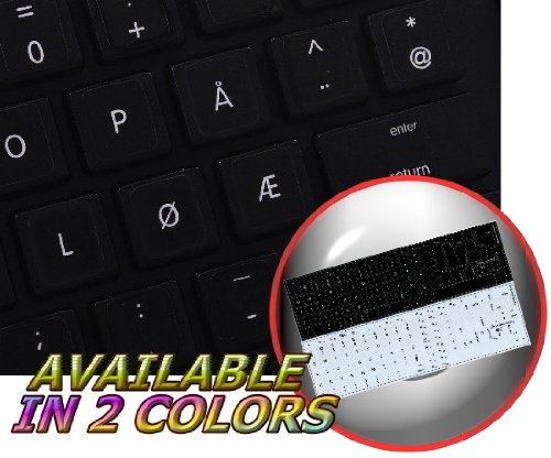 Amazon.com: MAC NORWEGIAN NON-TRANSPARENT STICKER FOR KEYBOARD ON BLACK ...