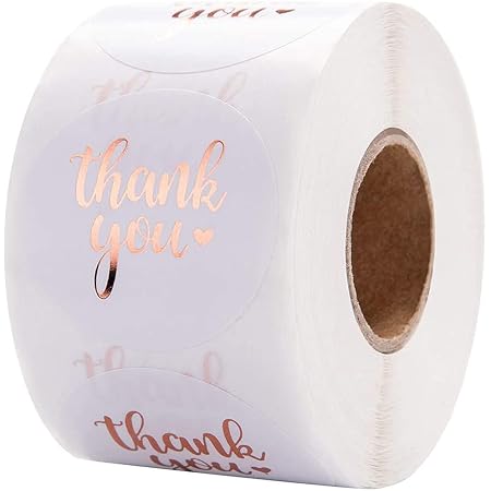 200 Pieces, Merci Etiquette Autocollant Ronde Gold - 40mm : Amazon.fr ...