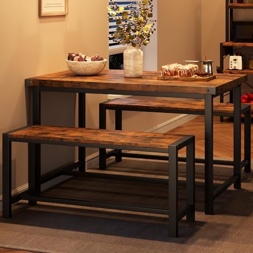 Amazon.com - IDEALHOUSE Kitchen Table with Benches, Dining Table ...