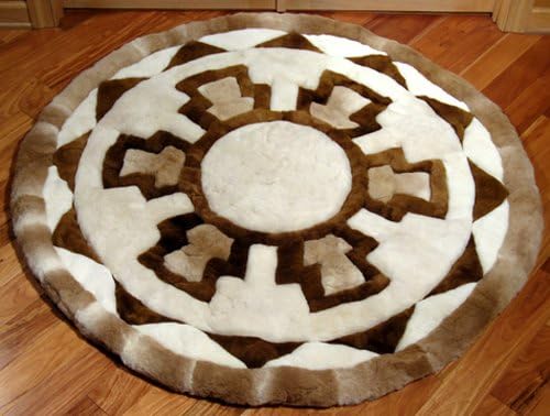 Amazon.com: SoftRugs Greek Key Design Round Alpaca Area Rug : Home ...