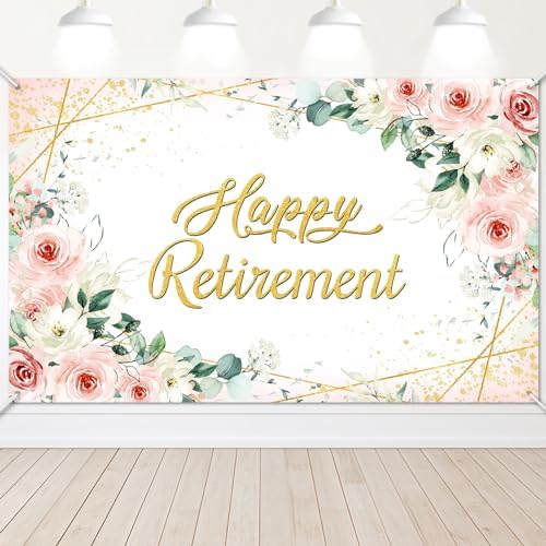 Amazon.com : Ticuenicoa 5×3ft Happy Retirement Backdrop for Women ...
