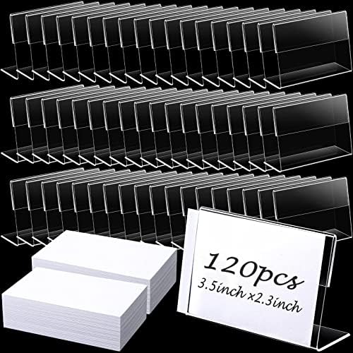 Amazon.com: 120 Pcs Mini Acrylic Sign Holder 3.5 x 2.3 Inches Clear ...