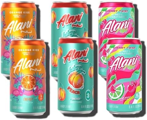 Amazon.com : NEW Alani Mini Energy Drinks, Cherry Twist, Juicy Peach ...