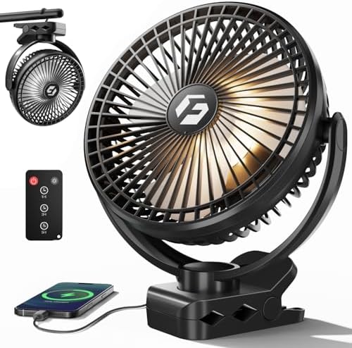 Amazon.com: Mengnessly USB Clip on Fan 9-Inch With Remote control ...