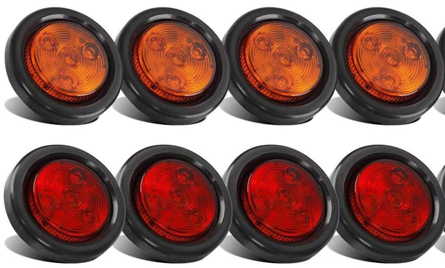 Snapklik.com : NEW SUN 8 Pcs 2.5" LED Clearance Marker Lights,Round ...