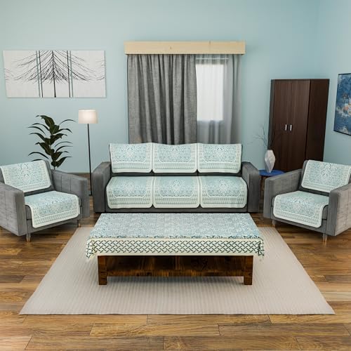 Kuber Industries Cotton Sofa & Center Table Cover Combo | Premium 5 ...