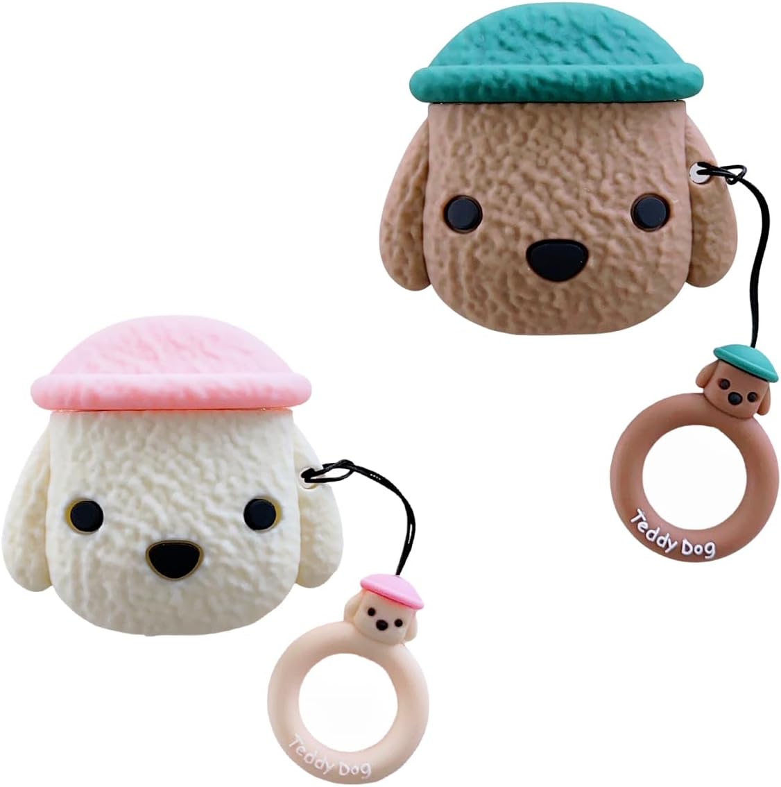 Amazon.com: 【2 Pack】 Lubiogio 3D Cute Teddy Dog Case for Airpod 2/1,3D ...