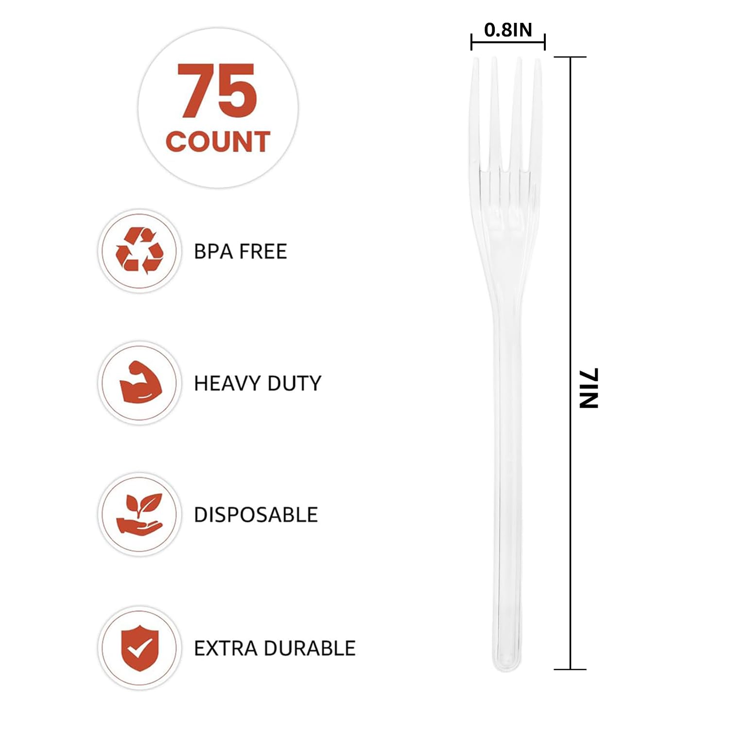 Snapklik.com : Biocean Disposable Clear Plastic Forks 75 CT Heavy Duty ...