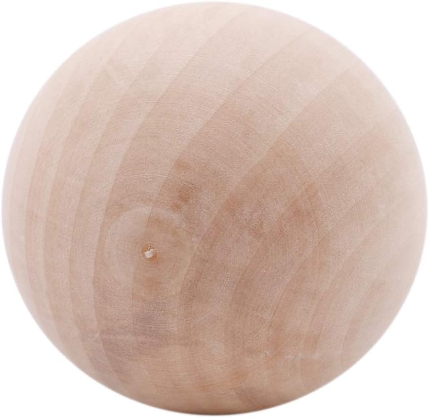 Amazon.com: Kshcf Wooden Round Ball Unfinished Wood Ball Smooth Wood ...