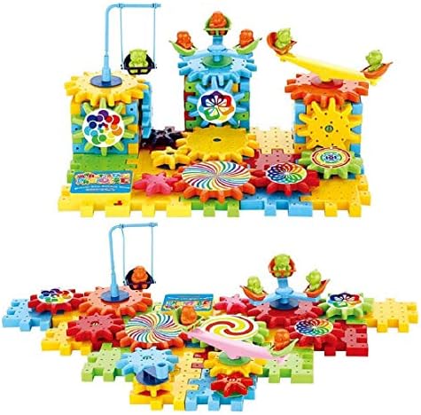 Buy Battery Operated 81pcs Magical Blocks Rotating Building Blocks with ...