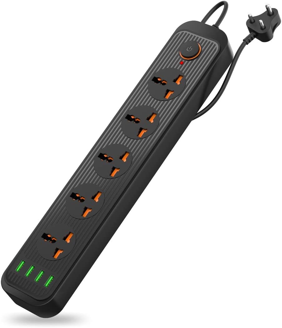 CONA 3336 Colour 240 Volts 6A 6x6 Power Strip with 4 Meter Cable and ...