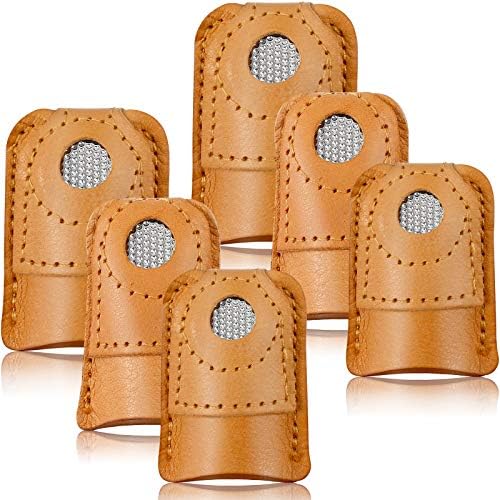 Amazon.com: WILLBOND 6 Pieces Sewing Thimble Finger Protector Leather ...