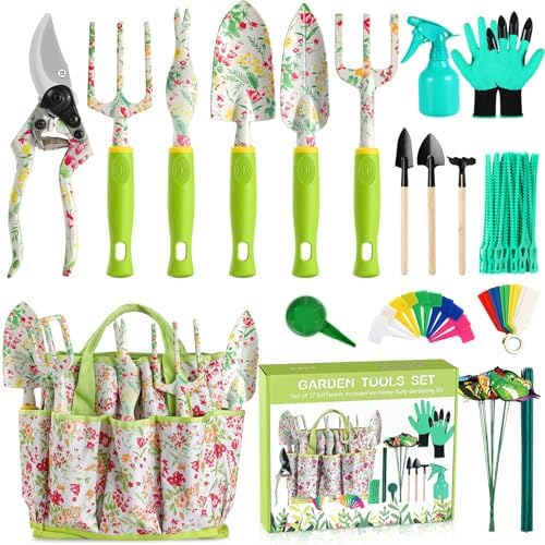 Amazon.com : Garden Tool Set, 6 PCS Heavy Duty Aluminum Gardening Hand ...