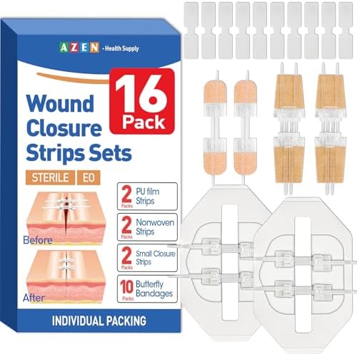 Amazon.com: AZEN 16 Pack Wound Closure Strips, 4 Types Butterfly ...